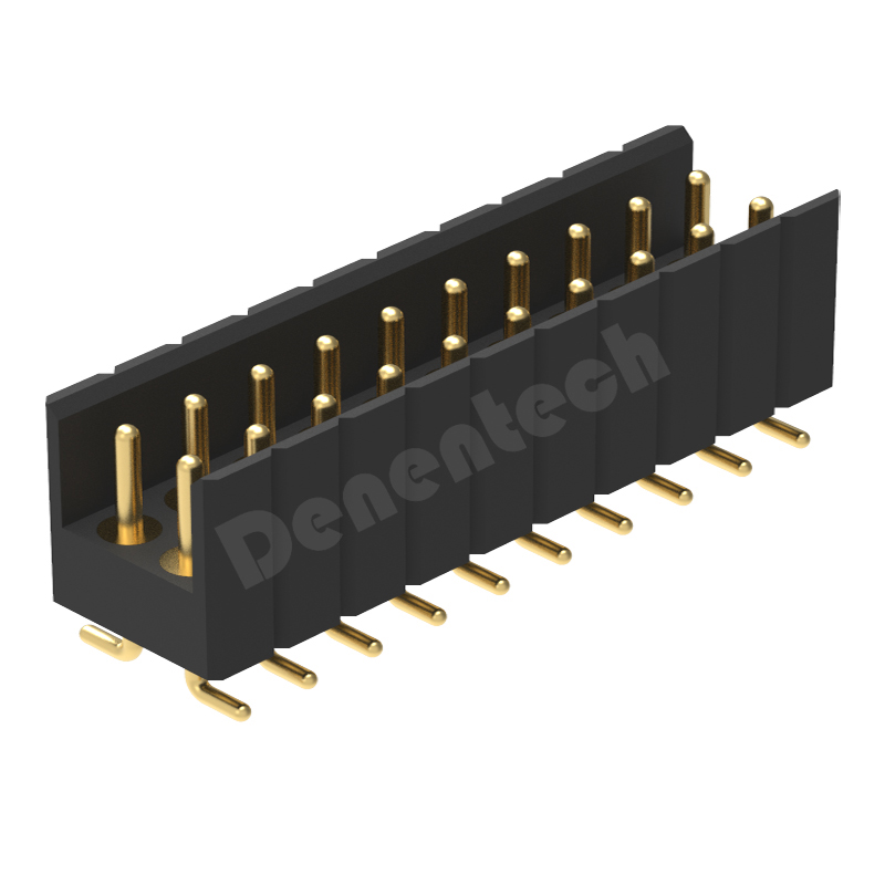 Denentech good quality 2.54MM H6.90xW6.90 dual row straight SMT 40pin machined pin header ...